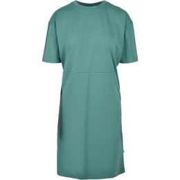 Shirtkleid Urban Classics "Urban Classics Damen Ladies Organic Oversized Slit Tee Dress", Damen, Gr. L, US-Gr&ouml;&szlig;en, paleleaf, 100% Baumwolle, unifarben, oversize, Rundhals, Kleider Shirtkleid
