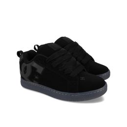 Schn&uuml;rschuh DC Shoes "Court Graffik", Damen, Gr. 13(47), schwarz, grau, schwarz reflective, Obermaterial:Obermaterial: Leder (Kuh) / Futter: Textil / Au&szlig;ensohle: Gummi;, Schuhe Schn&uuml;rschuh