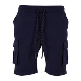 Stoffhose Urban Classics "Urban Classics Herren Drawstring Cargo Shorts", Herren, Gr. L, US-Gr&ouml;&szlig;en, navy, 98% Baumwolle, 2% Elasthan, unifarben, normal, Hosen Stoffhose
