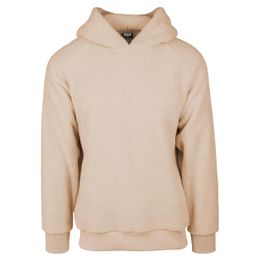Sweatshirt Urban Classics "Urban Classics Herren Sherpa Hoody", Herren, Gr. L, schwarzsand, 100% Polyester, unifarben, Sweatshirts Sweatshirt