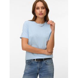 V&eacute;ro Moda Kurzarmshirt VERO MODA "VMPAULINA SS T-SHIRT GA JRS NOOS", Damen, Gr. L, cashmere blau, Jersey, Obermaterial: 100% Baumwolle, unifarben, normal, Rundhals, Shirts, Baumwolle, regular fit