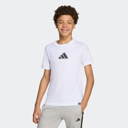 T-Shirt adidas Sportswear "J ANIME T", Jungen, Gr. 164, wei&szlig;, Obermaterial: 100% Baumwolle, Rundhals, Shirts T-Shirt, sportlicher Stil, f&uuml;r Kinder und Teens, aus Baumwolle