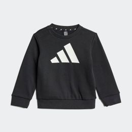 Trainingsanzug adidas Sportswear "I BL FL JOG 240", M&auml;dchen, Gr. 68, schwarz-wei&szlig; (schwarz, wei&szlig;), Obermaterial: 70% Baumwolle, 30% Polyester, Sportanz&uuml;ge Trainingsanzug