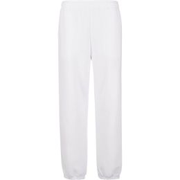 Jogginghose Urban Classics "Urban Classics Fluffy Sweatpants", Herren, Gr. M, US-Gr&ouml;&szlig;en, wei&szlig;, 70% Baumwolle, 30% Polyester, unifarben, loose fit, Hosen Jogginghose