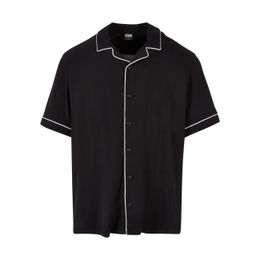 Karohemd Urban Classics "Urban Classics Herren Bowling Shirt", Herren, Gr. S, US-Gr&ouml;&szlig;en, schwarz, 100% Viskose, unifarben, normal, Hemden Karohemd