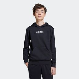 Kapuzensweatshirt adidas Sportswear "J LIN FL HD", M&auml;dchen, Gr. 176, schwarz-wei&szlig; (schwarz, wei&szlig;), Obermaterial: 71% Baumwolle, 29% Polyester, angesetztes B&uuml;ndchen, Sweatshirts