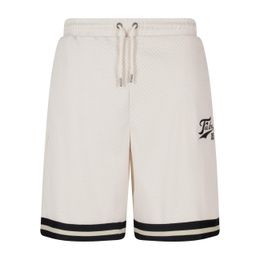Shorts Fubu "Fubu Herren FM241-014-1 Fubu Varsity Mesh Shorts", Herren, Gr. S, US-Gr&ouml;&szlig;en, creme, schwarz, 100% Polyester, loose fit, Hosen Shorts