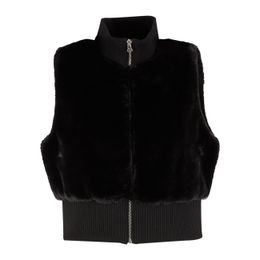 Urban Classics Damen Steppweste "Urban Classics Ladies Cropped Faux Fur Vest"schwarz, Gr. M, 100% Polyester, Westen