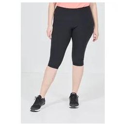 Lauftights Q BY ENDURANCE "JALON 3/4", Damen, Gr. 52, EURO-Gr&ouml;&szlig;en, schwarz, 88% Polyester, 12% Elasthan, unifarben, Hosen, aus schnell trocknendem Material