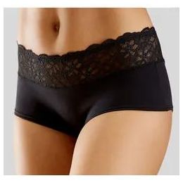 Panty Nuance, Damen, Gr. 48/50, schwarz, Jersey, Obermaterial: 85% Baumwolle, 10% Polyamid, 5% Elasthan, k&ouml;rpernah, Unterhosen Panty, mit floralem Spitzenbund