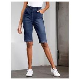 Jeansbermudas Classic Basics, Damen, Gr. 48, Normalgr&ouml;&szlig;en, blau (blau, stone, washed), 81% Baumwolle, 17% Polyester, 2% Elasthan, unifarben, kurz, Jeans
