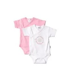 Body Liliput "Nature Baby", Jungen, Gr. 62/68, EURO-Gr&ouml;&szlig;en, rosa (wei&szlig;, rosa), 100% Baumwolle, bedruckt, kurz, Bodys Body, aus reiner Bio-Baumwolle