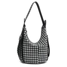 Schultertasche "Hahnentritt", Damen, Gr. B/H/T: 31cm x 35cm x 20cm onesize, schwarz, Lederimitat, Collezione Alessandro, Taschen Schultertasche, in schwarz-wei&szlig; Optik
