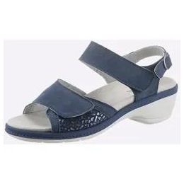 Sandalette Classic Basics, Damen, Gr. 39, blau (jeansblau), Nubukleder, Schuhe Sandalette
