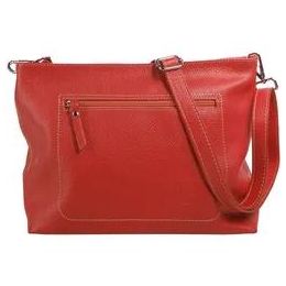 Umh&auml;ngetasche Samantha Look, Damen, Gr. B/H/T: 30cm x 24cm x 10cm onesize, rot, Leder, leicht gl&auml;nzend, unifarben, Taschen Umh&auml;ngetasche, echt Leder, Made in Italy