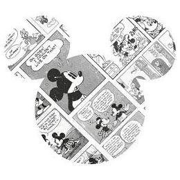Vliestapete Komar "Vlies selbstklebend - Mickey Head Comic Cartoon - Gr&ouml;&szlig;e 125 x 125 cm", schwarz (schwarz, wei&szlig;), B:125m L:125m, Vlies, Tapeten, Kinderzimmer