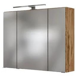 Spiegelschrank Welltime "Horki", braun (wotaneiche), B:80cm H:64cm T:20cm, Holzwerkstoff, Schr&auml;nke, Spiegelschrank, 80 cm breit