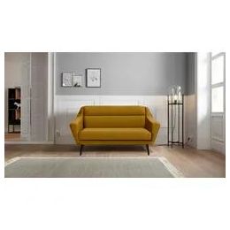 2-Sitzer OTTO HOME "Bille", gold, B:167cm H:86cm T:90cm, Luxus-Microfaser weich (100% Polyester);Samtoptik (100% Polyester);Struktur (100% Polyester);Struktur fein (100% Polyester), Sofas, mit Naht im R&uuml;ckenkissen und Eiche-Beinen, Design by Morten Georgsen