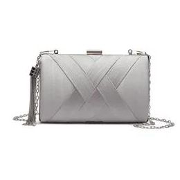 Clutch "Sydney", Damen, Gr. B/H/T: 17cm x 11cm x 7cm onesize, silber, Kunstfaser, Collezione Alessandro, Taschen, edles Design
