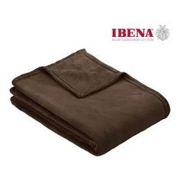 Wohndecke Ibena "Uni Fleecedecke Olbia", braun, B:130cm L:180cm, Polyester, Wohndecken, Wohndecke, einfarbig schick, Kuscheldecke