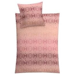 Bettw&auml;sche Kleine Wolke "Tebas", rosa (pastellrose), B/L: 135cm x 200cm, 1 Stk., 1 Stk., Mako-Satin, B/L: 80cm x 80cm, 2 Stk., Mako-Satin, Obermaterial: 100% Baumwolle, Bettw&auml;sche, Bettw&auml;sche, mit Rauten