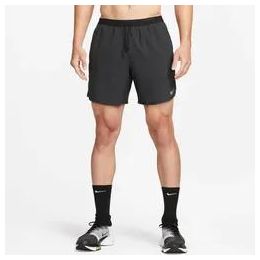Laufshorts Nike "DRI-FIT STRIDE MENS 7" BRIEF-LINED", Herren, Gr. XL, N-Gr, schwarz (schwarz, schwarz, reflective silv), Obermaterial: 100% Polyester, Hosen