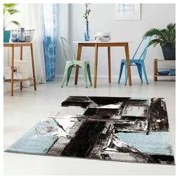Teppich Carpet City "Moda 1134" Gr. 2, blau, B:80cm H:11mm L:150cm, Kunstfaser, Teppiche, Teppich, Kurzflor, Wohnzimmer