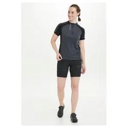 Radtrikot Endurance "JAVA W Bike S/S Tee", Damen, Gr. M, schwarz (dunkelgrau, schwarz), 100% Polyester, mehrfarbig, normal, Rundhals, Trikots Sportbekleidung Sportshirt Trikot, mit reflektierenden Details