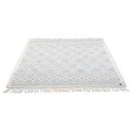 Teppich Tom Tailor HOME "Colored Macrame", blau, B:140cm H:10mm L:200cm, Schurwolle, Teppiche, Teppich, Handweb Teppich, reine Wolle, handgewebt, mit Fransen, Scandi Design