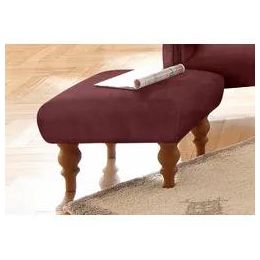 Hocker Home Affaire "Lord", rot, B:59cm H:38cm T:59cm, Luxus-Microfaser Lederoptik (100% Polyester);Struktur fein 100% Polyester), Hocker, Hocker, mit echter Chesterfield-Knopfheftung
