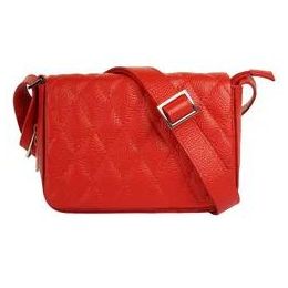 Henkeltasche CLUTY, Damen, Gr. B/H/T: 20cm x 13cm x 5cm onesize, rot, Leder, Taschen, echt Leder, Made in Italy