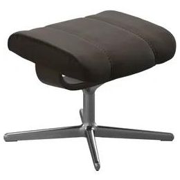 Fu&szlig;hocker stressless "Consul", braun (braun batick), B:54cm H:41cm T:39cm, Leder BATICK: BATICK ist ein leicht korrigiertes, durchgef&auml;rbtes und genarbtes M&ouml;belleder, bei dem die meisten Unebenheiten und Spuren in der Regel entfernt wurden., Hocker, Fu&szlig;hocker, mit Cross Base, Gr&ouml;&szlig;e S, M & L, Holzakzent Wenge