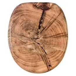 WC-Sitz Sanilo "Old Tree", braun (holzfarben), B:37,7cm L:47cm, MDF - Mitteldichte Holzfaserplatte, WC-Sitze, mit Absenkautomatik