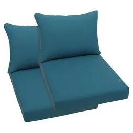 Palettenkissen GO-DE, blau (petrol, unifarben), B:60cm L:80cm, Polyester, Dekokissen_Sitzkissen_Kissenh&uuml;llen, 60x80 cm, 12 cm gepolstert, 2 Sitz- und 2 R&uuml;ckenkissen f&uuml;r 1 Palette