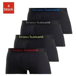 Hipster Bruno Banani, Damen, Gr. XL, 4 Stk., schwarz, Jersey, Obermaterial: 95% Baumwolle, 5% Elasthan, unifarben, k&ouml;rpernah, Unterhosen, knapp sitzende Boxershorts mit Logo Webbund aus Baumwollmischung