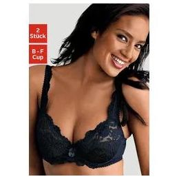 B&uuml;gel-BH Petite Fleur, Damen, Gr. 100, Cup C, schwarz (schwarz, wei&szlig;), Spitze, Obermaterial: 80% Polyamid, 20% Elasthan, BHs B&uuml;gel-BH, aus Spitze, Dessous