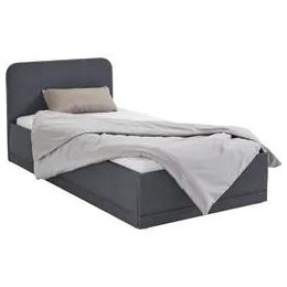 Polsterbett, grau (anthrazit), B:110cm L:210cm, Bezug Bett: wahlweise Microfaser (100% Polyester), Strukturstoff (77% Polyester, 23% Viskose) oder Kunstleder;Bonnell-Federkernmatratze: Mischgewebe (51% Polyprophlen, 39% Polyester, 10% Baumwolle);Kaltschaummatratze: Frottee (100% Polyester), Bezug abnehm- und waschbar bis 60C, Westfalia Schlafkomfort, Betten, Polsterbett, inkl. Bettkasten bei Ausf&uuml;