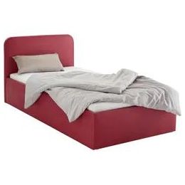 Polsterbett, rot, B:130cm L:210cm, Bezug Bett: wahlweise Microfaser (100% Polyester), Strukturstoff (77% Polyester, 23% Viskose) oder Kunstleder;Bonnell-Federkernmatratze: Mischgewebe (51% Polyprophlen, 39% Polyester, 10% Baumwolle);Kaltschaummatratze: Frottee (100% Polyester), Bezug abnehm- und waschbar bis 60C, Westfalia Schlafkomfort, Betten, Polsterbett, inkl. Bettkasten bei Ausf&uuml;hrung mit Mat