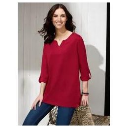 Longshirt Classic Basics "Longshirt", Damen, Gr. 48, rot (bordeaux), 100% Baumwolle, unifarben, Rundhals, Shirts Longshirt