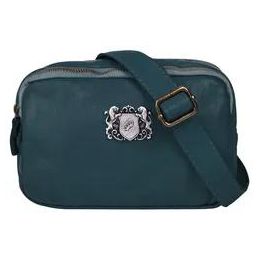 Umh&auml;ngetasche Samantha Look, Damen, Gr. B/H/T: 22cm x 14cm x 3cm onesize, blau, Leder, leicht gl&auml;nzend, unifarben, Taschen Umh&auml;ngetasche, echt Leder, Made in Italy