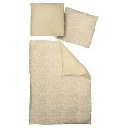 Wendebettw&auml;sche ADAM "Flower Cuv&eacute;e light", beige, B/L: 155cm x 220cm, 1 Stk., 1 Stk., Renforc&eacute;, B/L: 80cm x 80cm, 2 Stk., Renforc&eacute;, Obermaterial: 100% Baumwolle, Bettw&auml;sche, Wendebettw&auml;sche, aus 100 % Bio-Baumwolle, 2 teilig - Bettw&auml;sche Set