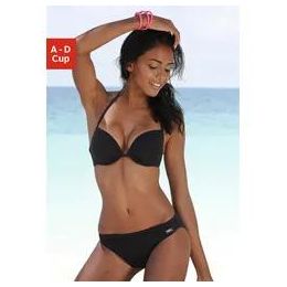 Push-Up-Bikini-Top Buffalo "Happy", Damen, Gr. 42, Cup D, schwarz, Microfaser, Polyamid, unifarben, Bikini-Oberteile, in mehreren Trendfarben