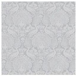 Vliestapete Laura Ashley "Laura Ashley Peacock Damask Pale Slate Vliestapete", grau (paleslate), B:0,52m L:10,05m, Vlies, Tapeten, Laura Ashley Peacock Damask Pale Slate Vliestapete
