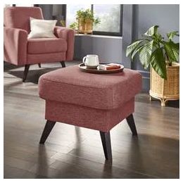 Hocker exxpo - SOFA FASHION "Samso", rot (coralle), B:57cm H:47cm T:57cm, Hocker, Sitzhocker