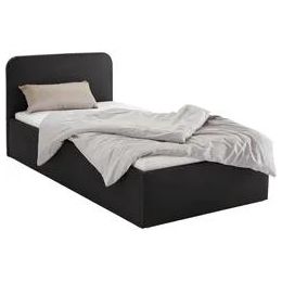 Polsterbett, schwarz, B:110cm L:210cm, Bezug Bett: wahlweise Microfaser (100% Polyester), Strukturstoff (77% Polyester, 23% Viskose) oder Kunstleder;Bonnell-Federkernmatratze: Mischgewebe (51% Polyprophlen, 39% Polyester, 10% Baumwolle);Kaltschaummatratze: Frottee (100% Polyester), Bezug abnehm- und waschbar bis 60C, Westfalia Schlafkomfort, Betten, Polsterbett, inkl. Bettkasten bei Ausf&uuml;hrung mit