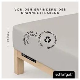 Spannbettlaken Schlafgut "Cool Contact", grau (grau light), L:200cm, Microfaser, Obermaterial: 100% Polyester, Bettlaken, Spannbettlaken, 100% gek&auml;mmte Mikrofaser