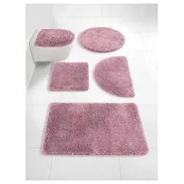 Badematte Heine HOME Gr. 9, lila (mauve), rund (45cm x 50cm ) WC-Vorleger rechteckig ohne Ausschnitt WC-Deckelbezug (47cm x 50cm), 1 Stk., Badematten, Badematte