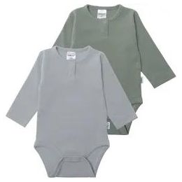 Langarmbody Liliput, Jungen, Gr. 74/80, EURO-Gr&ouml;&szlig;en, blau (blau, gr&uuml;n), 95% Baumwolle, 5% Polyester, unifarben, kurz, Rundhals, Bodys, mit Druckkn&ouml;pfen im Schritt