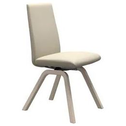 Polsterstuhl stressless "Laurel", beige (cream batick, eiche gekalkt), B:49cm H:92cm T:59cm, Leder BATICK: BATICK ist ein leicht korrigiertes, durchgef&auml;rbtes und genarbtes M&ouml;belleder, bei dem die meisten Unebenheiten und Spuren in der Regel entfernt wurden., St&uuml;hle, Polsterstuhl, Low Back, Gr&ouml;&szlig;e M, mit schr&auml;ggestellten Beinen in Eiche gekalkt