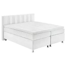 Boxspringbett, wei&szlig;, B:195cm L:210cm, Bezug: 100% Polyester;Polsterung: 100% Polyester, Westfalia Schlafkomfort, Komplettbetten, Boxspringbett, wahlweise mit Bettkasten und Topper